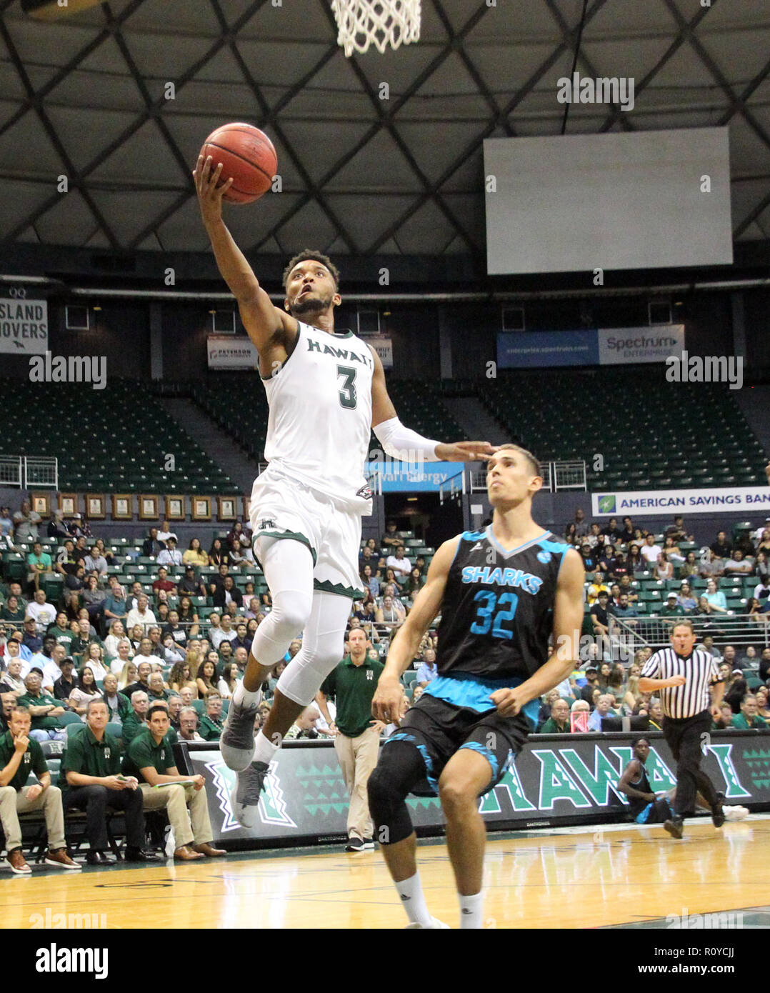 November 2, 2018 - Hawaii Rainbow Warriors guard Eddie Stansberry #3 ...