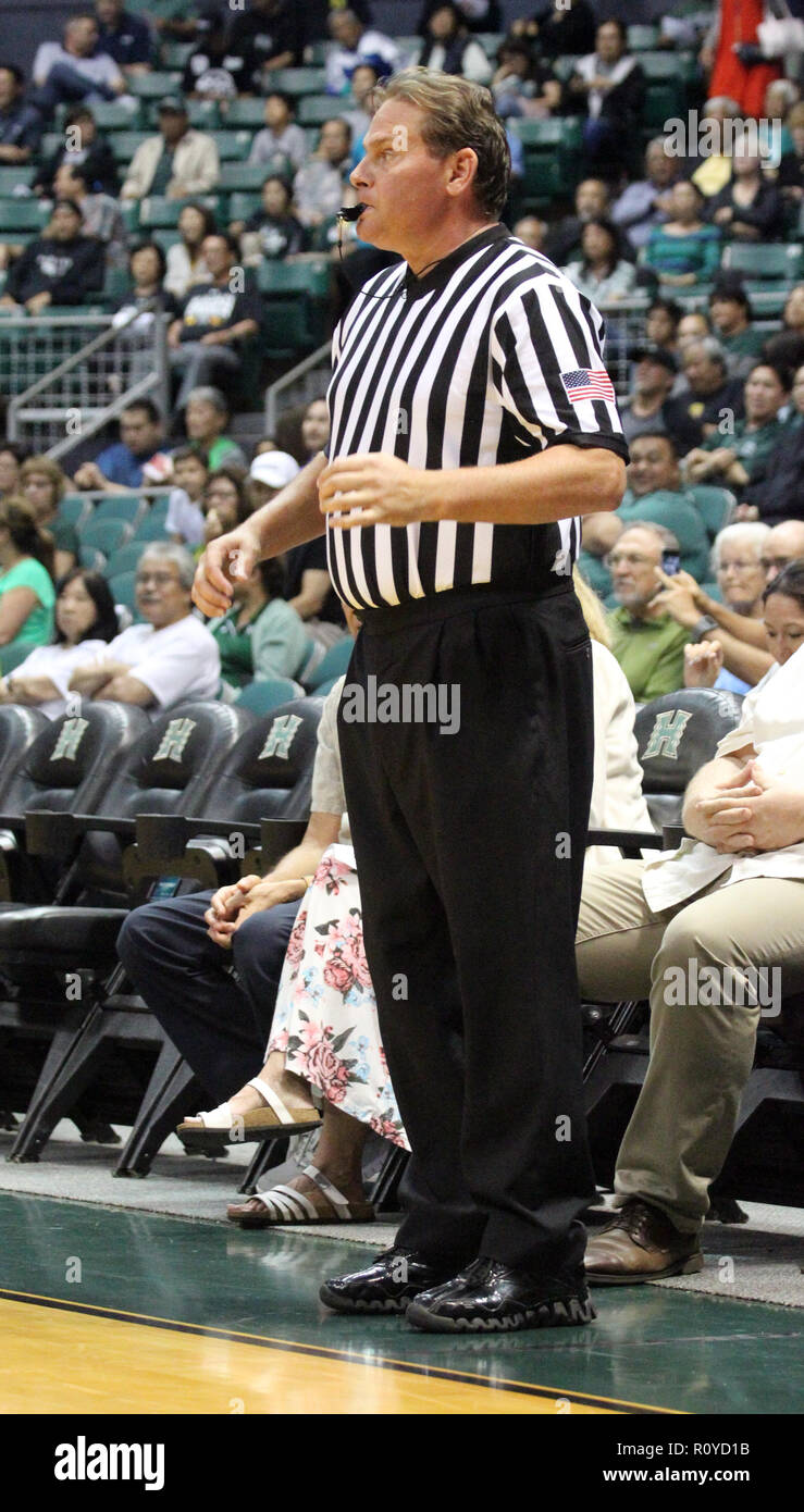 November 2, 2018 - Referee Ryan Wells during an exhibition game between ...