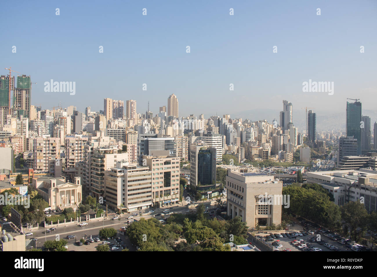 Beirut Lebanon. 8th November 2018. A panoramic View of downtown Beirut ...