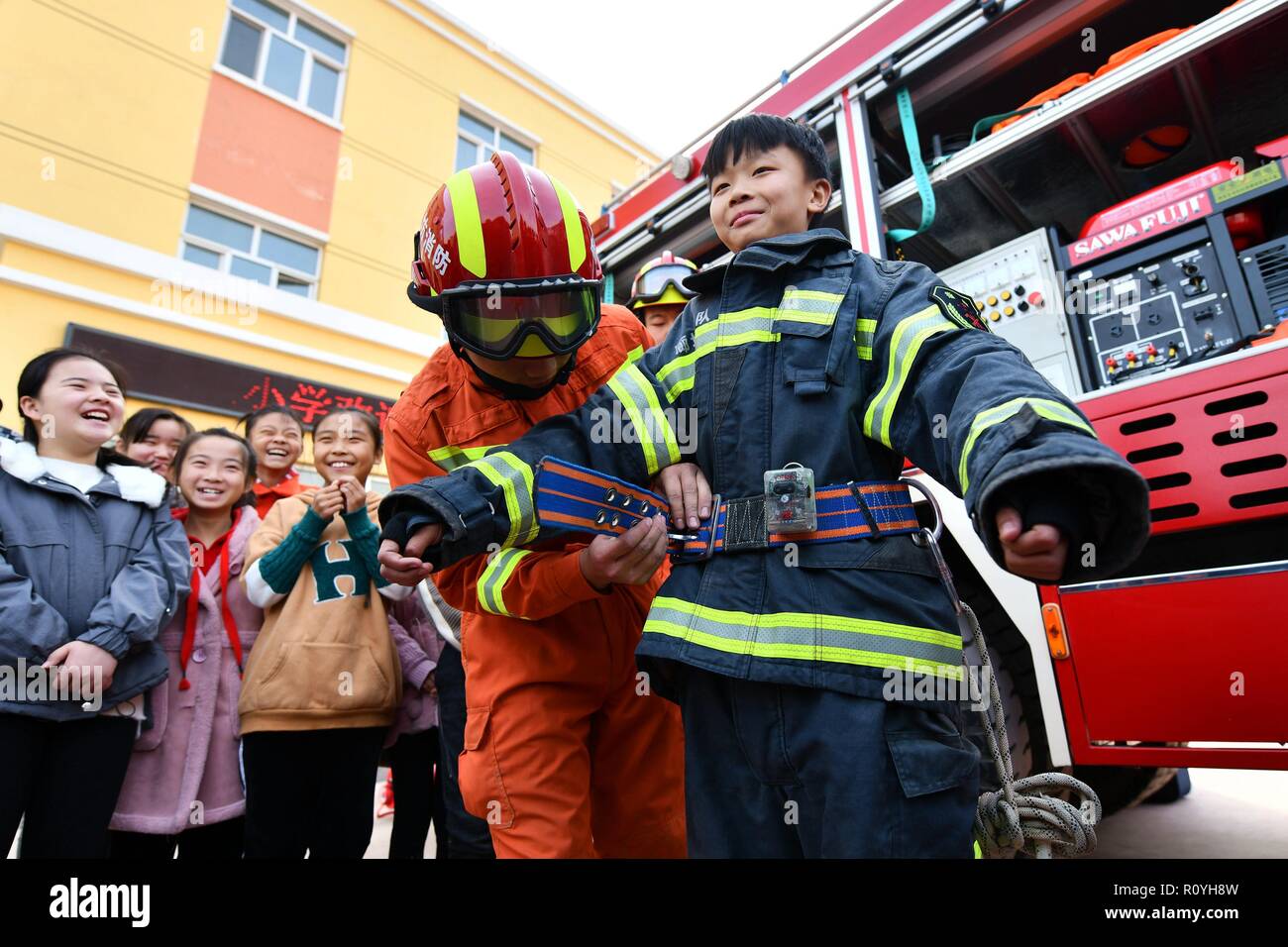 China fire safety students hi-res stock photography and images - Alamy