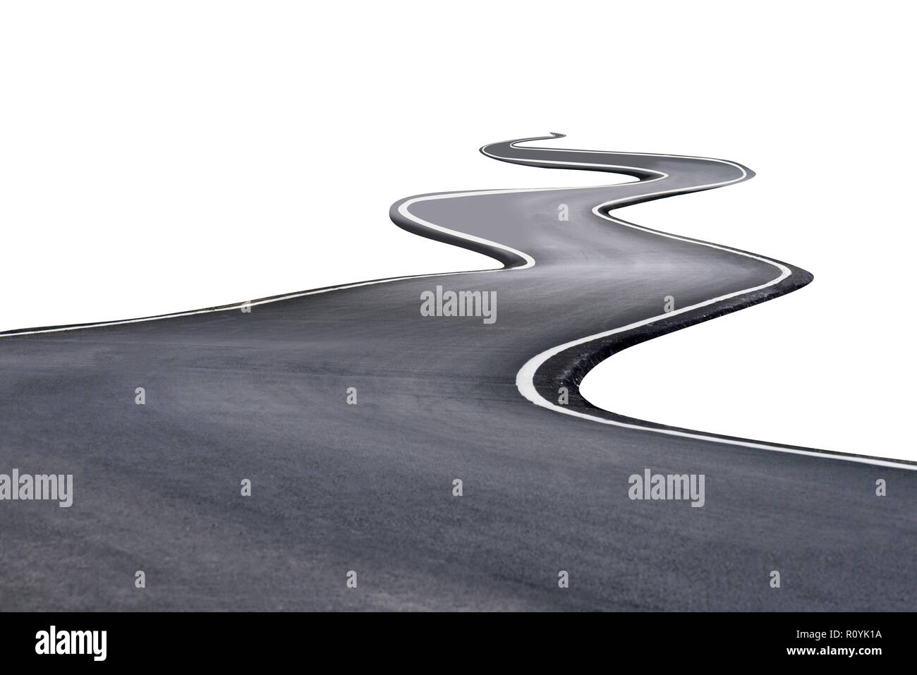 S shaped isolated new road background with clipping path Stock Photo ...