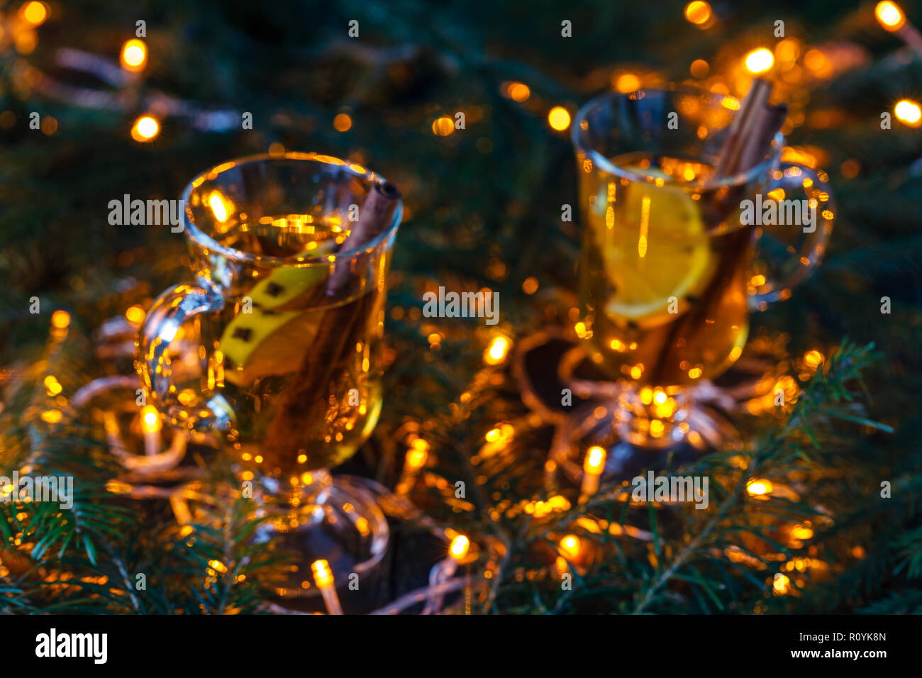 Magic Christmas background - vintage wood, candy cane, house, cinnamon ...