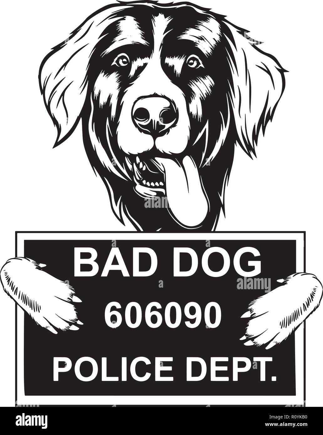 Purebred dog bernese mountain Stock Vector Images - Alamy