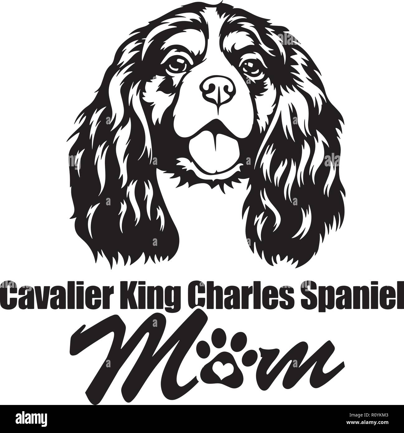 Cavalier king charles spaniel silhouette hi-res stock photography and ...