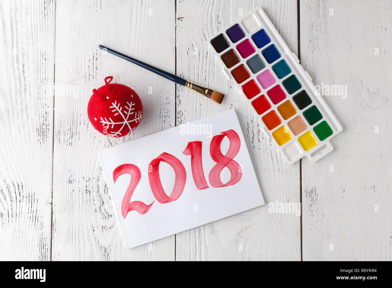 drawing 2018 on white background Stock Photo - Alamy