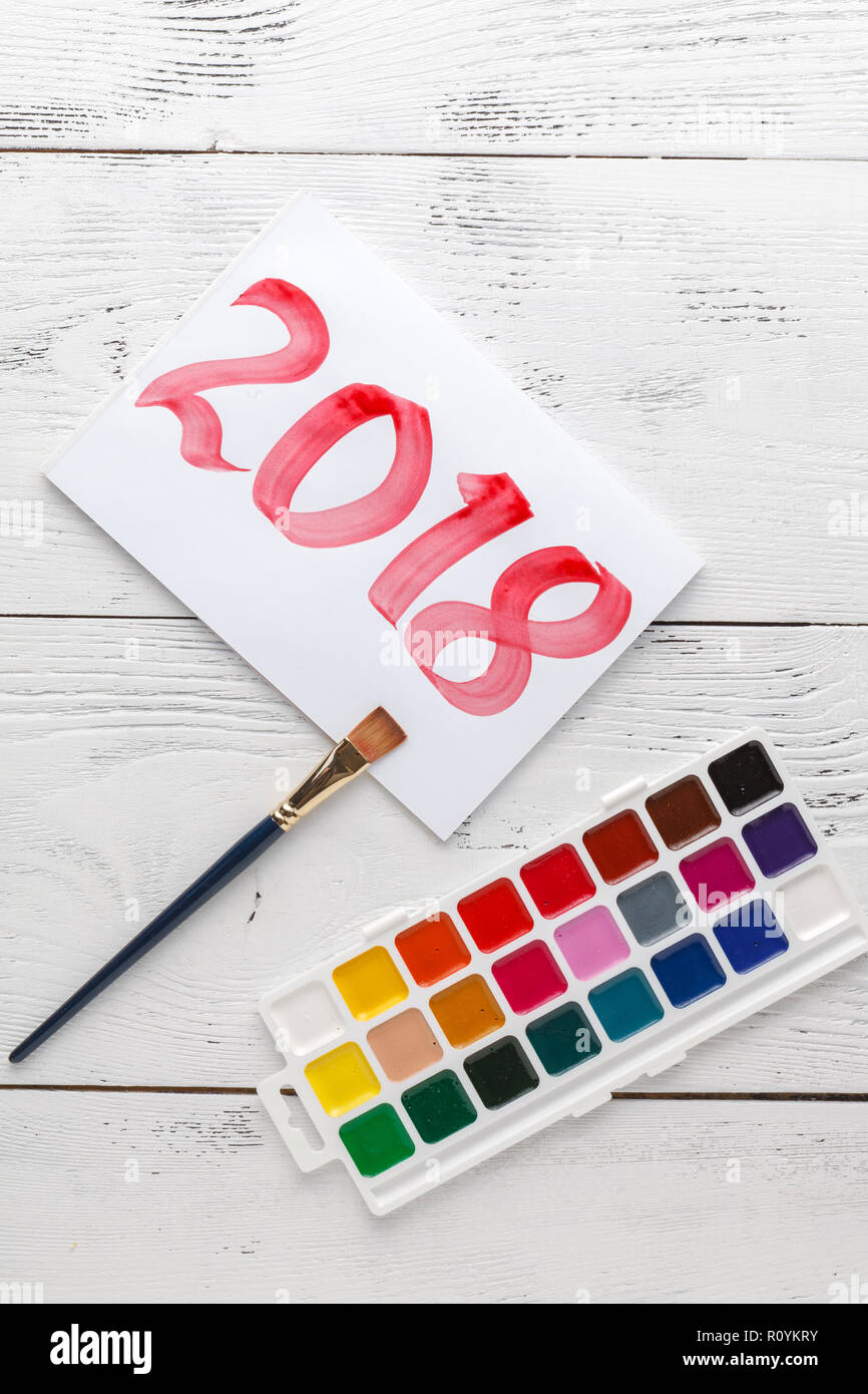drawing 2018 on white background Stock Photo - Alamy