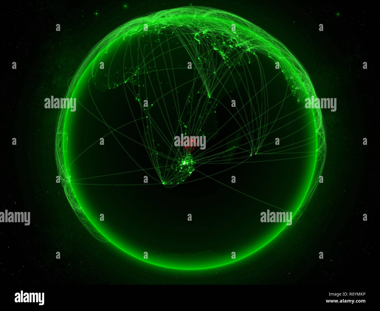 Zimbabwe network map hi-res stock photography and images - Alamy