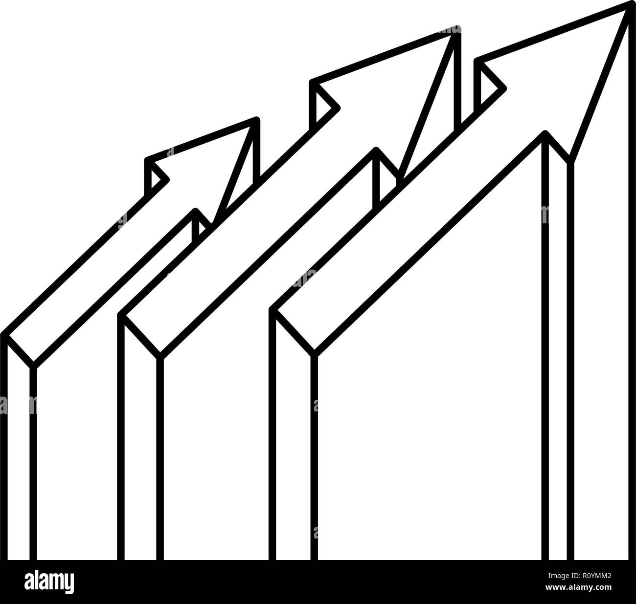 three arrows profit on white background vector illustration Stock ...