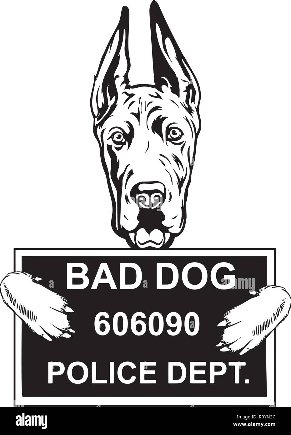 Cartoon illustration great dane dog hi-res stock photography and images ...