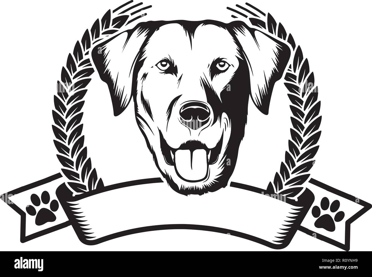 Labrador Retriever Dog Breed Head Isolated Pedigree Pet Portrait ...