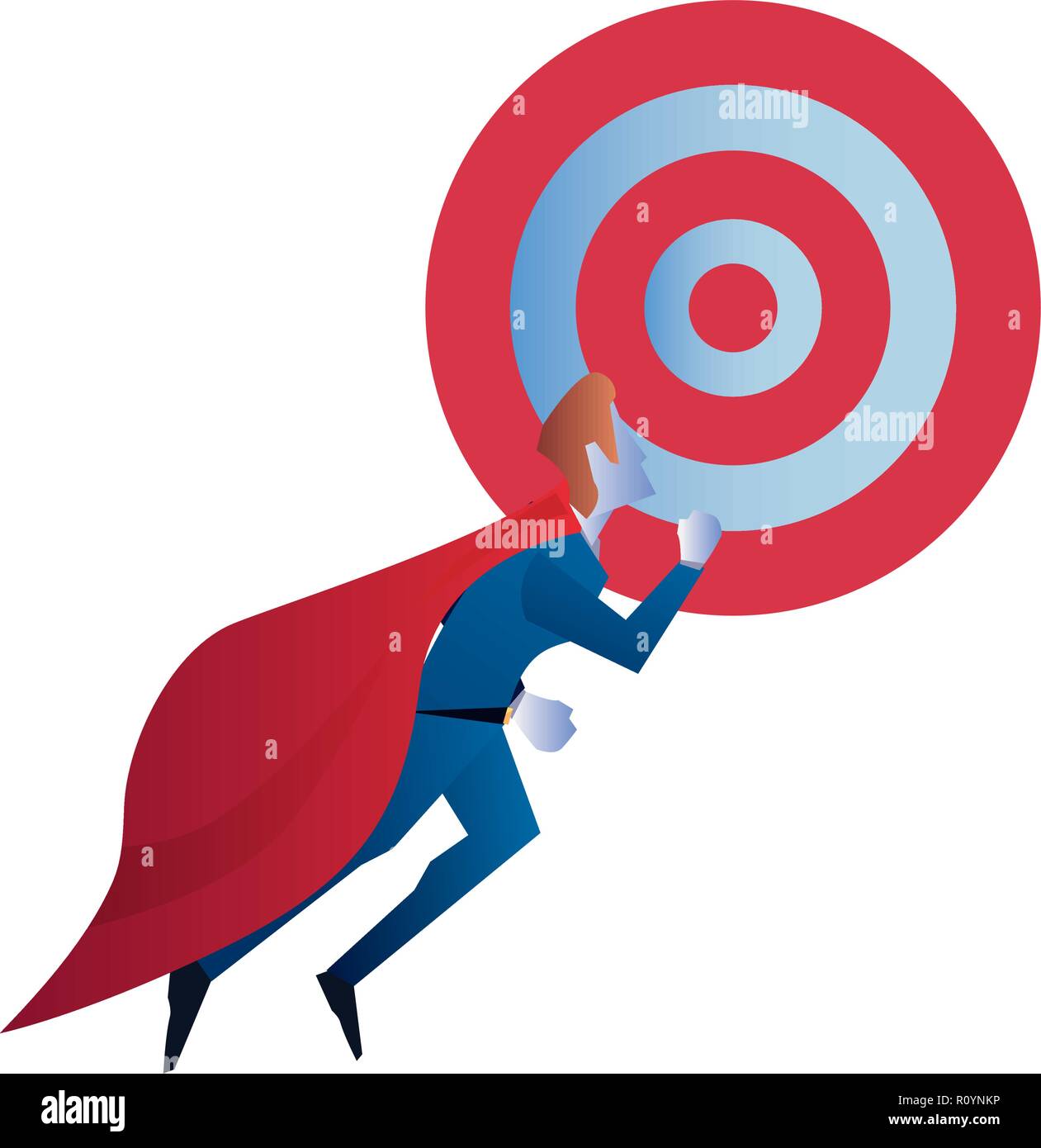 businessman superhero and target startup vector illustration Stock ...