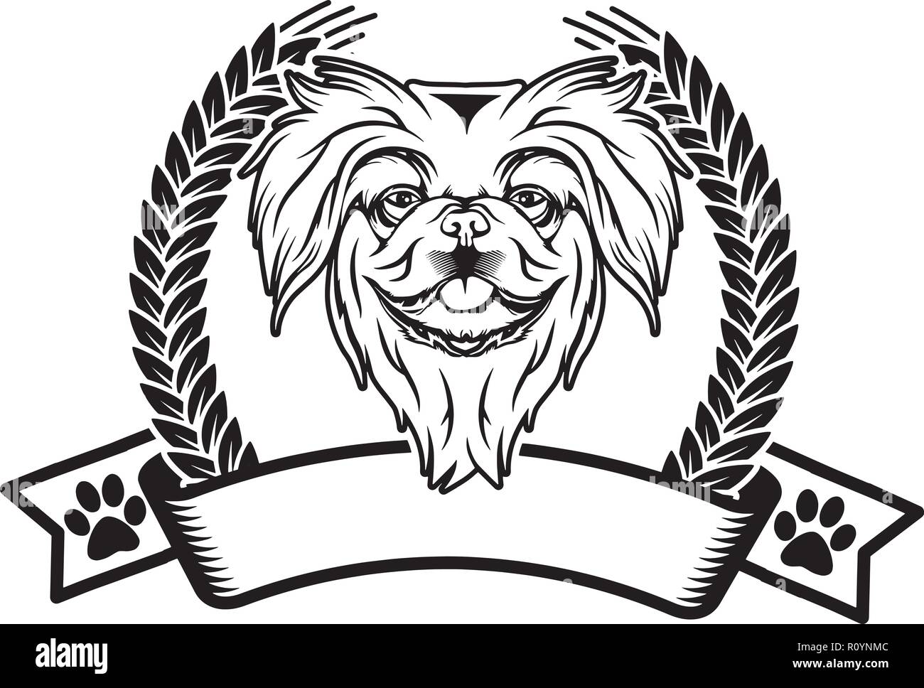 Pekingese Dog Breed Head Isolated Pedigree Pet Portrait Smiling Happy ...