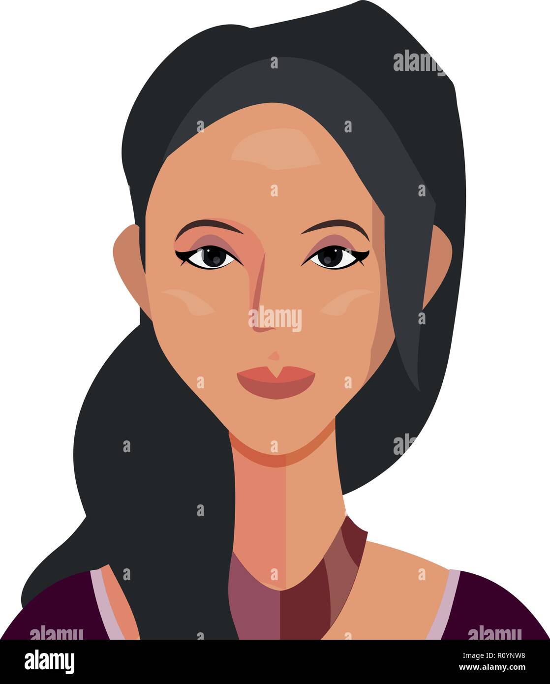 beautiful woman portrait on white background vector illustration Stock ...