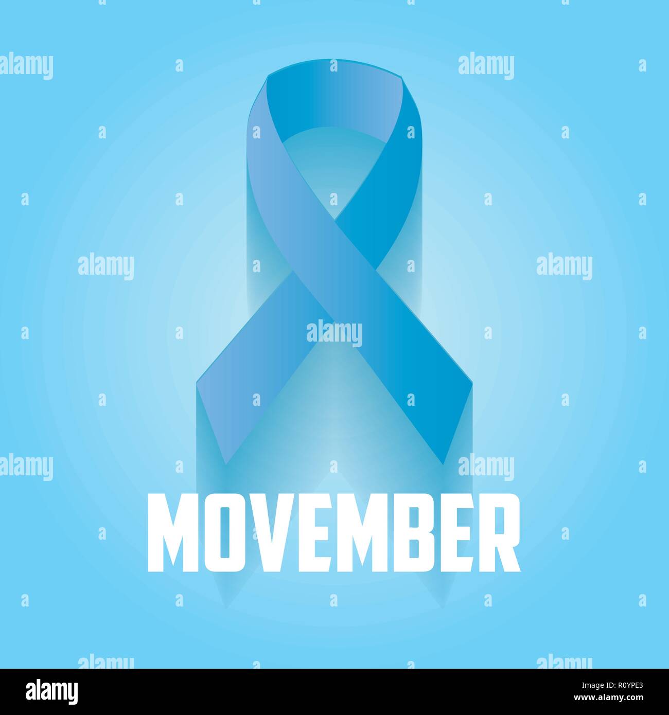 movember day blue ribbon degrade background vector illustration Stock ...