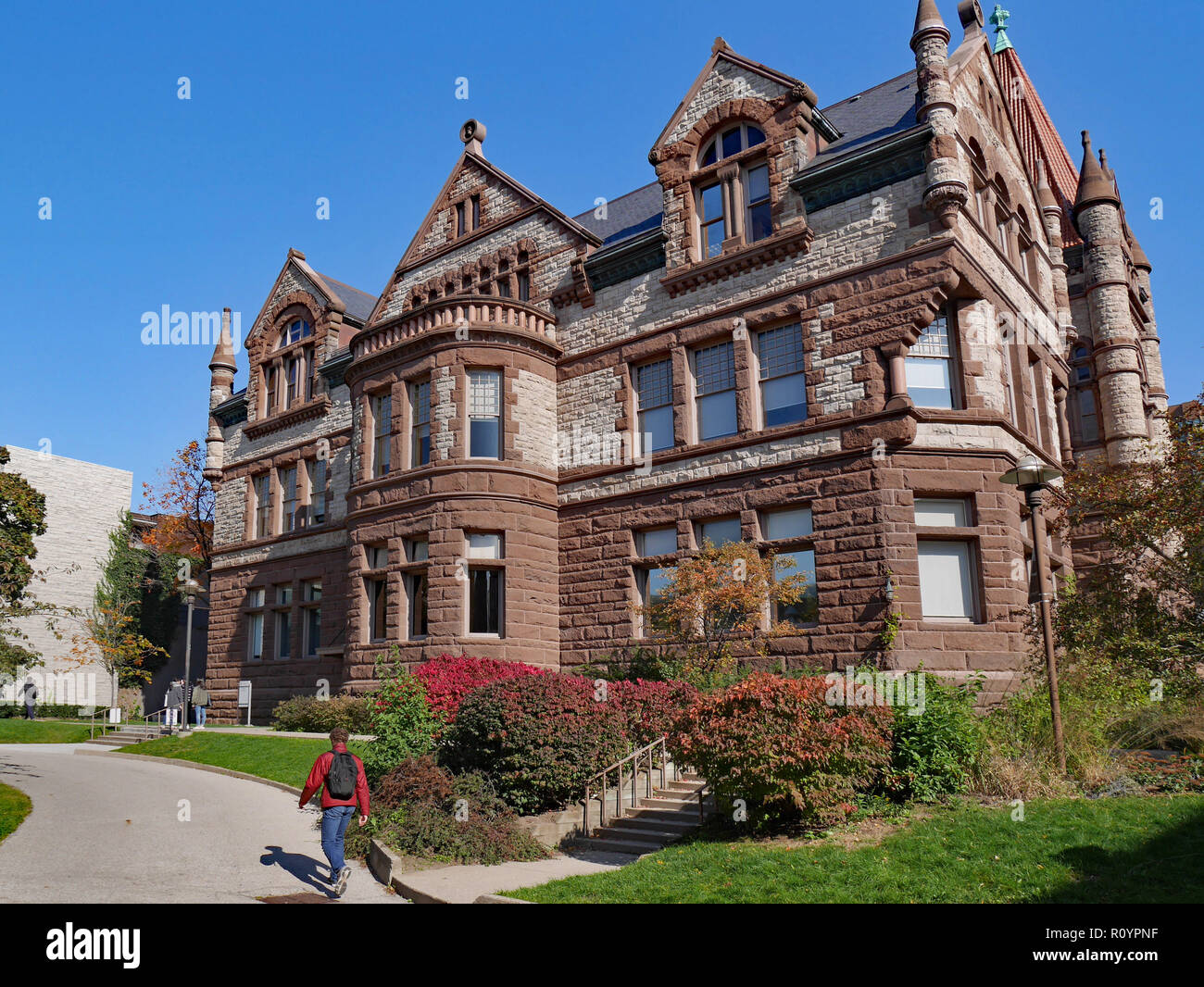 University campus with fall colors, Victoria College at the University ...