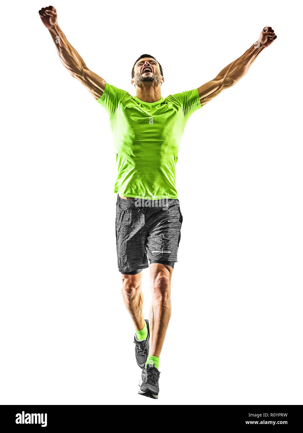 Runner Running White Background