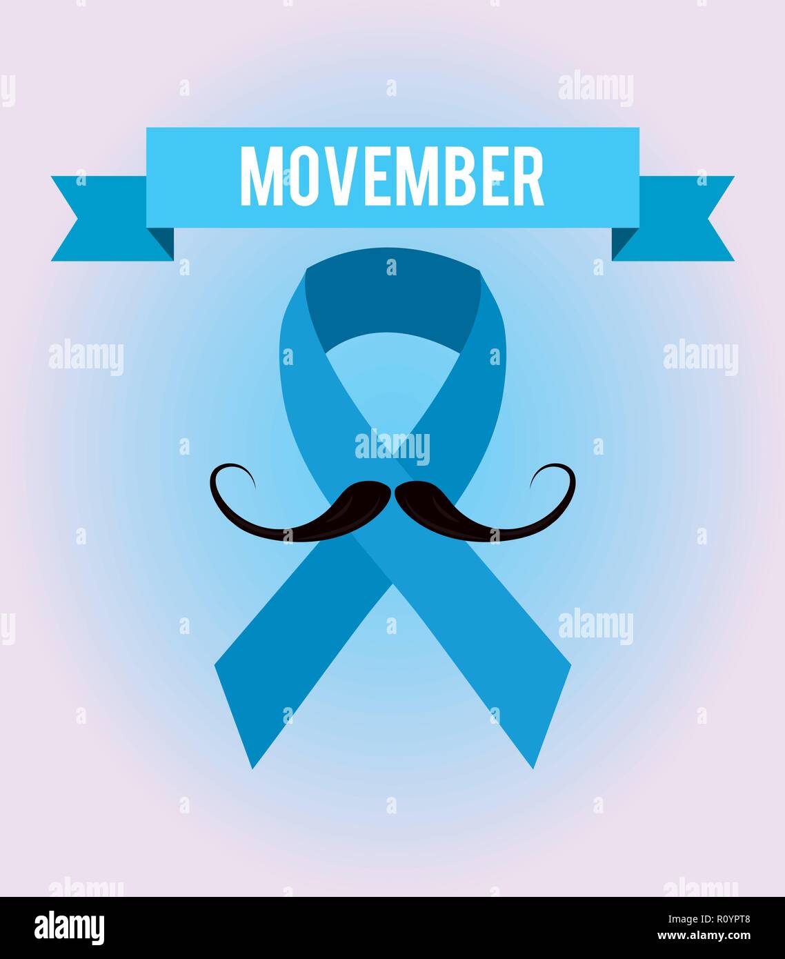 movember day blue ribbon moustache degrade background vector ...