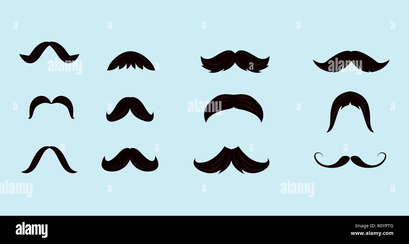 movember day types men moustache background vector illustration Stock ...