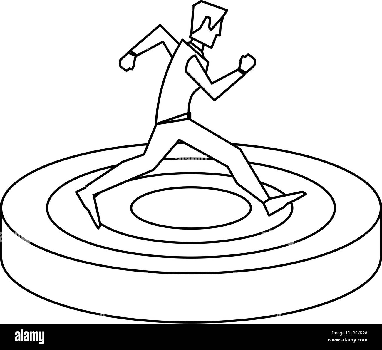 businessman character running on target vector illustration Stock ...