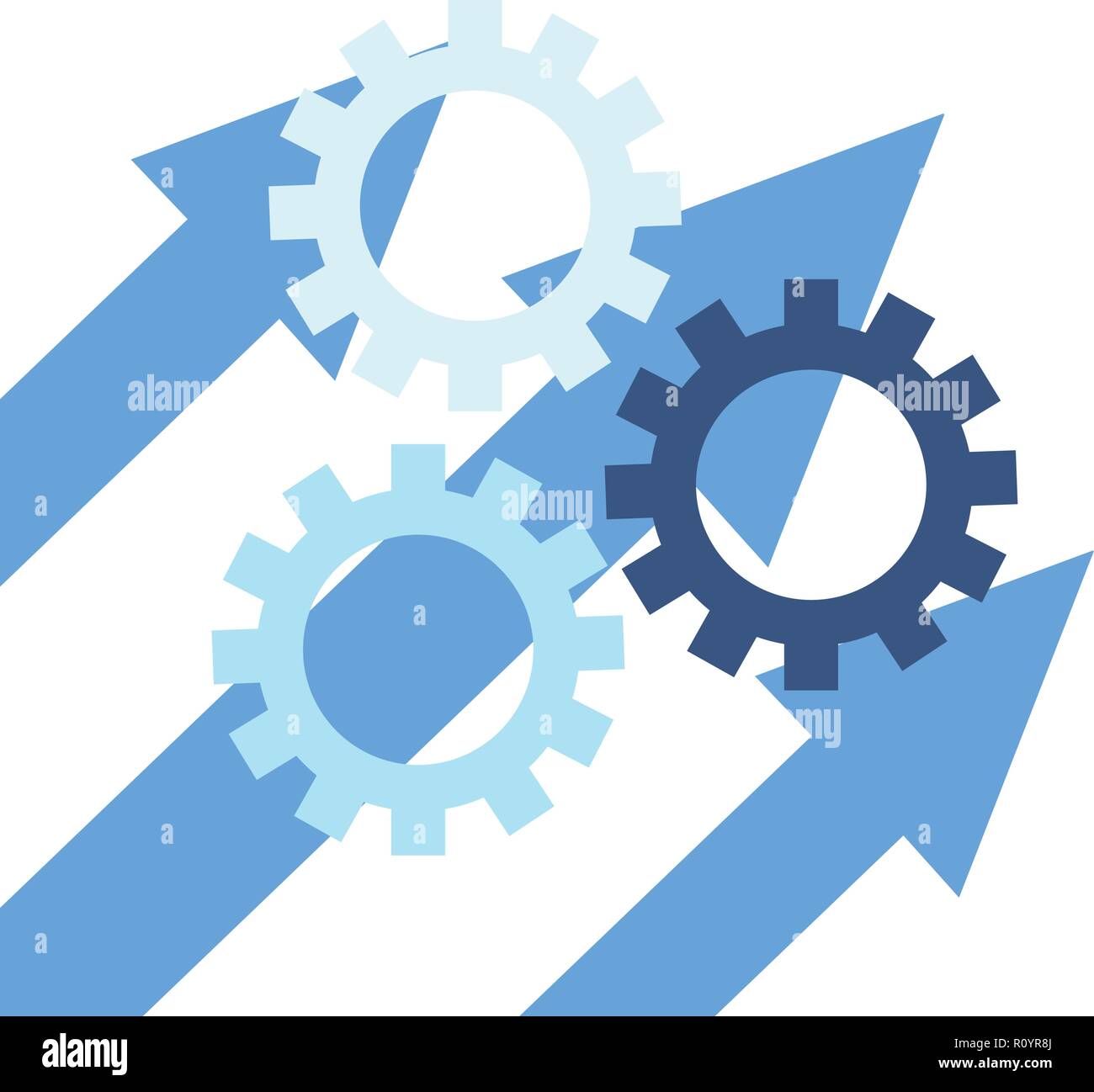 business gears arrows work team vector illustration Stock Vector Image ...
