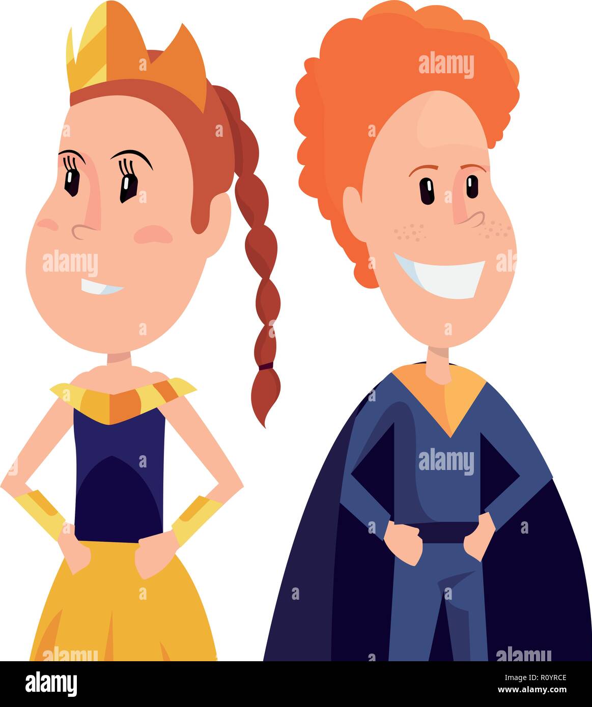 boy and girl halloween costumes vector illustration Stock Vector Image ...