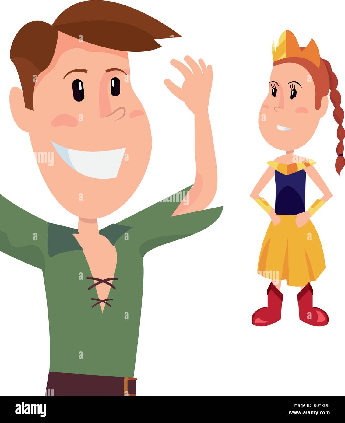 boy and girl halloween costumes vector illustration Stock Vector Image ...