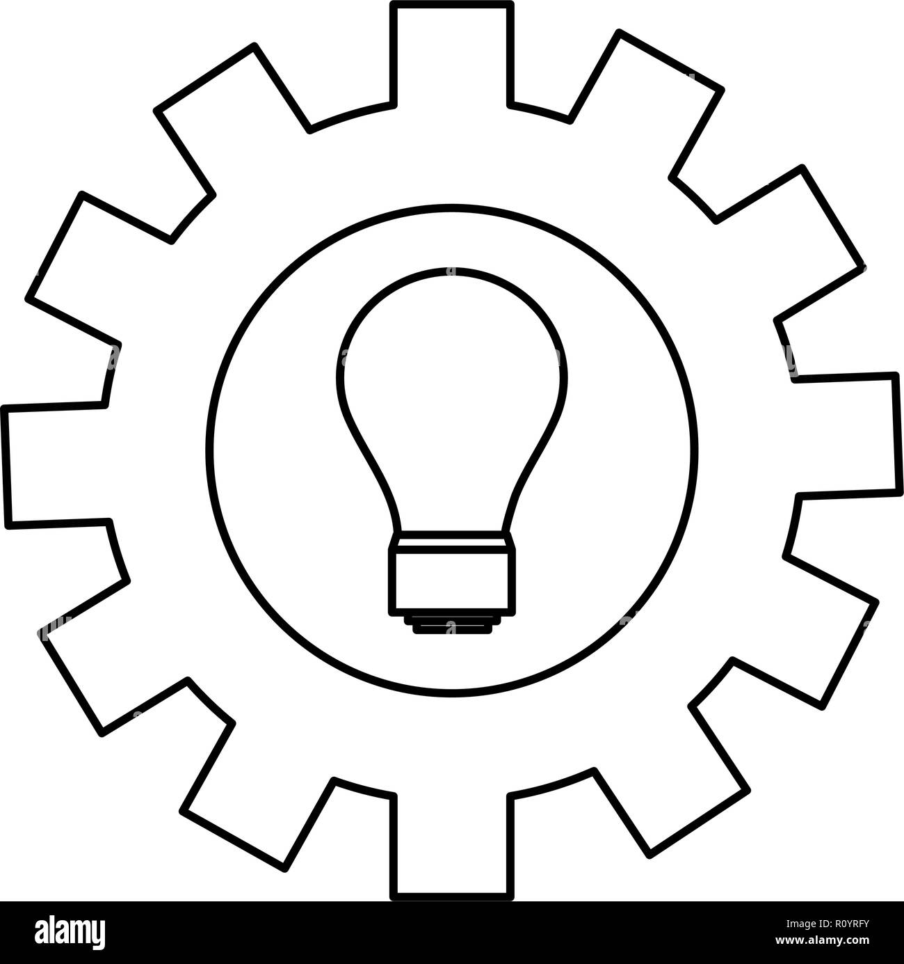 bulb idea gear on white background vector illustration Stock Vector ...