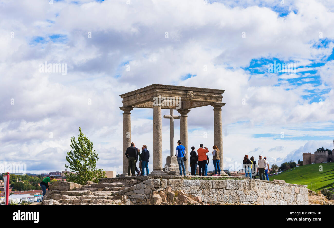 The calvary of Los Cuatro Postes, four poles, is a religious monument ...