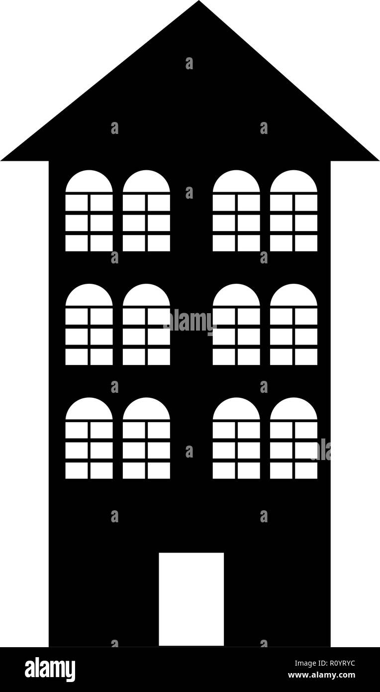 silhouette building on white background vector illustration Stock ...
