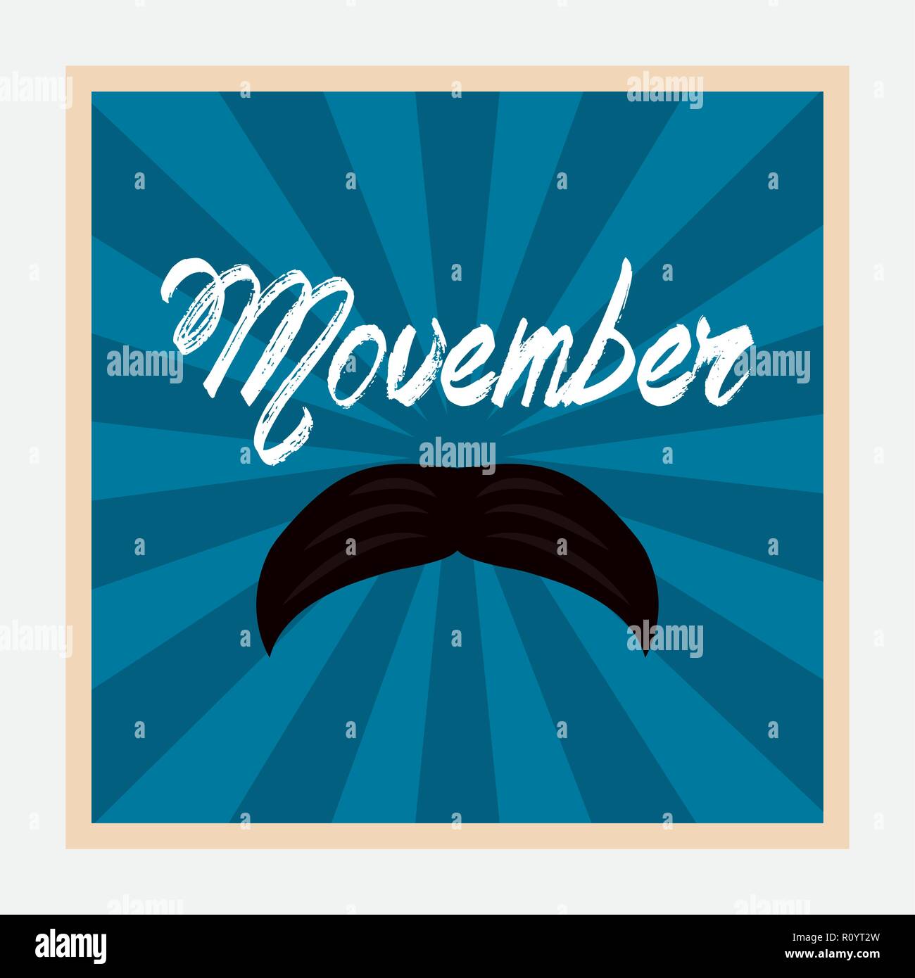 movember day frame moustache man stripes vector illustration Stock ...