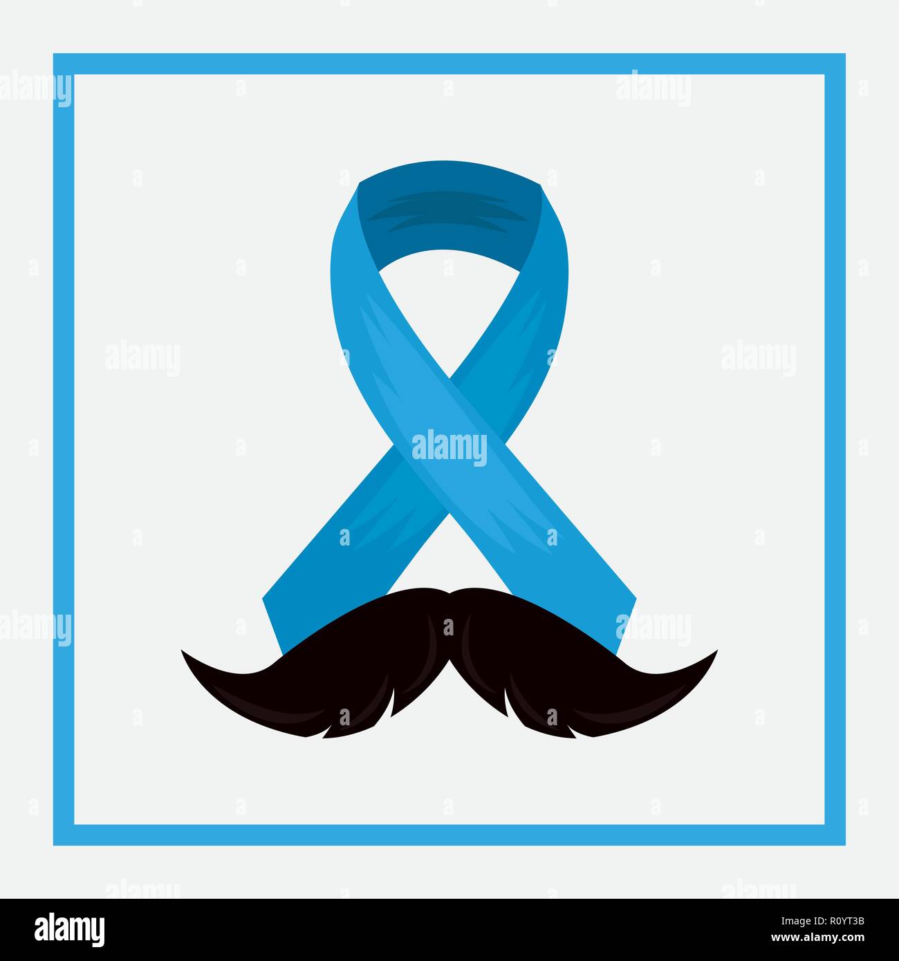 movember day frame blue ribbon man moustache vector illustration Stock ...