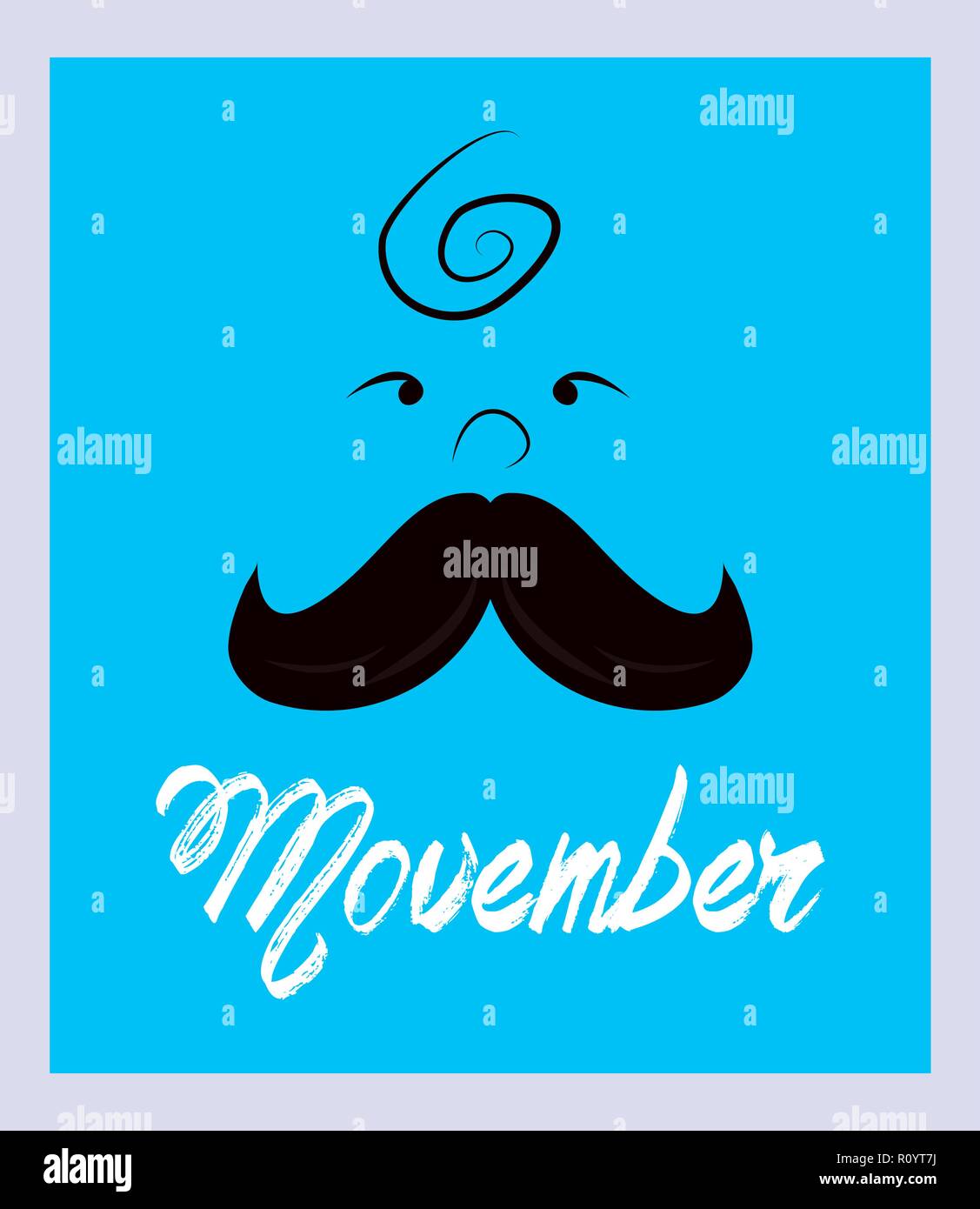 movember day frame moustache man vector illustration Stock Vector Image ...