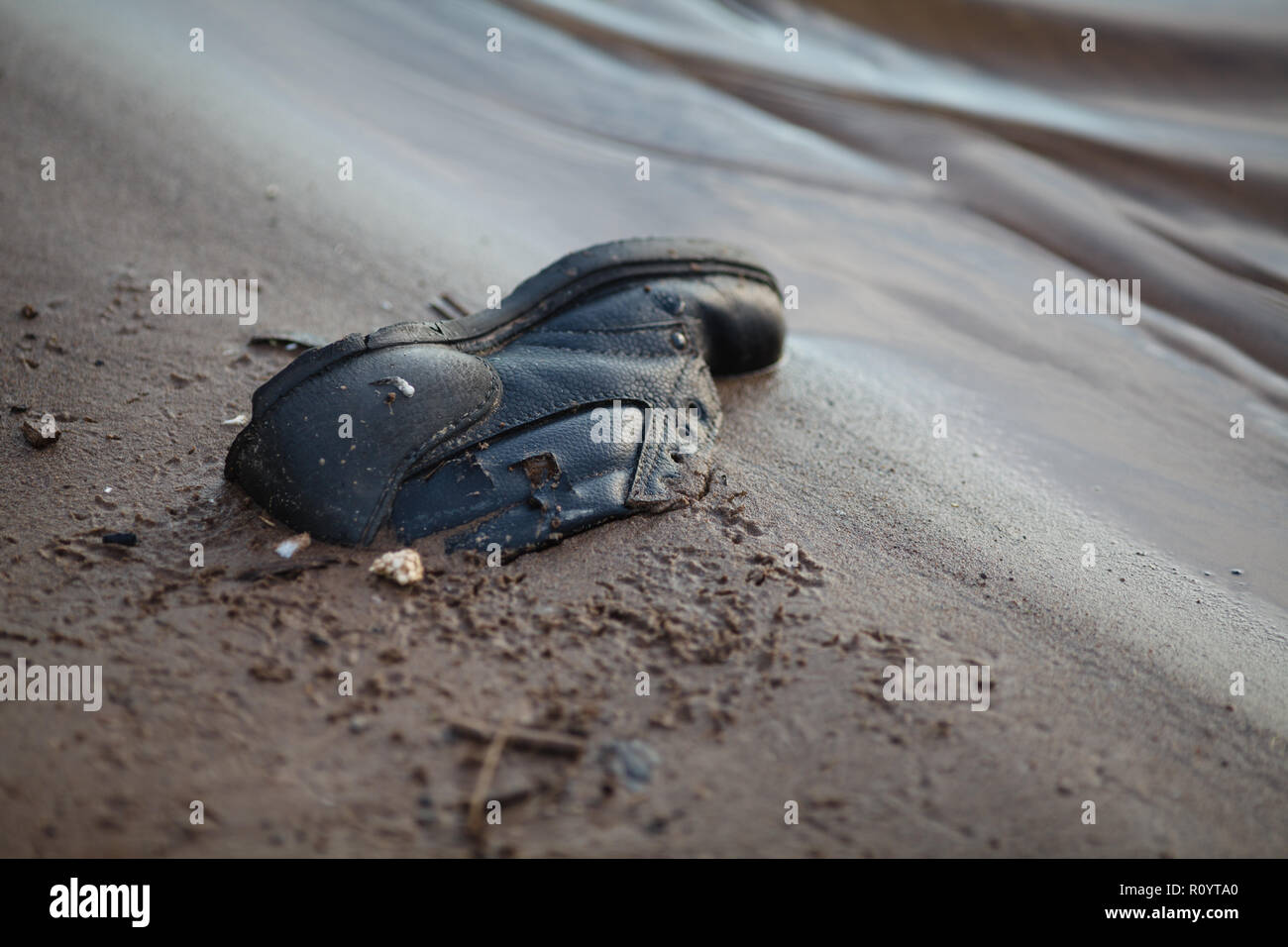 Water pollution - garbage lay on the coat of the river - Environmental ...