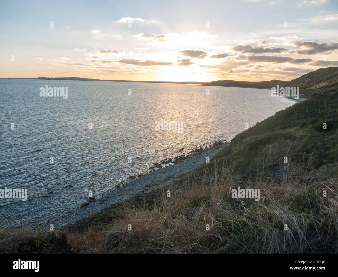 beautiful sunset weymouth dorset clouds ocean water sea light landscape ...