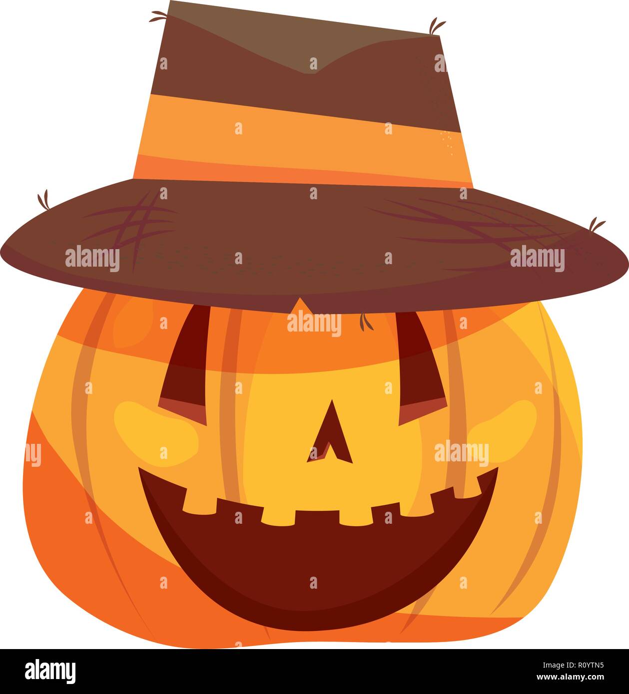 halloween pumpkin hat on white background vector illustration Stock ...