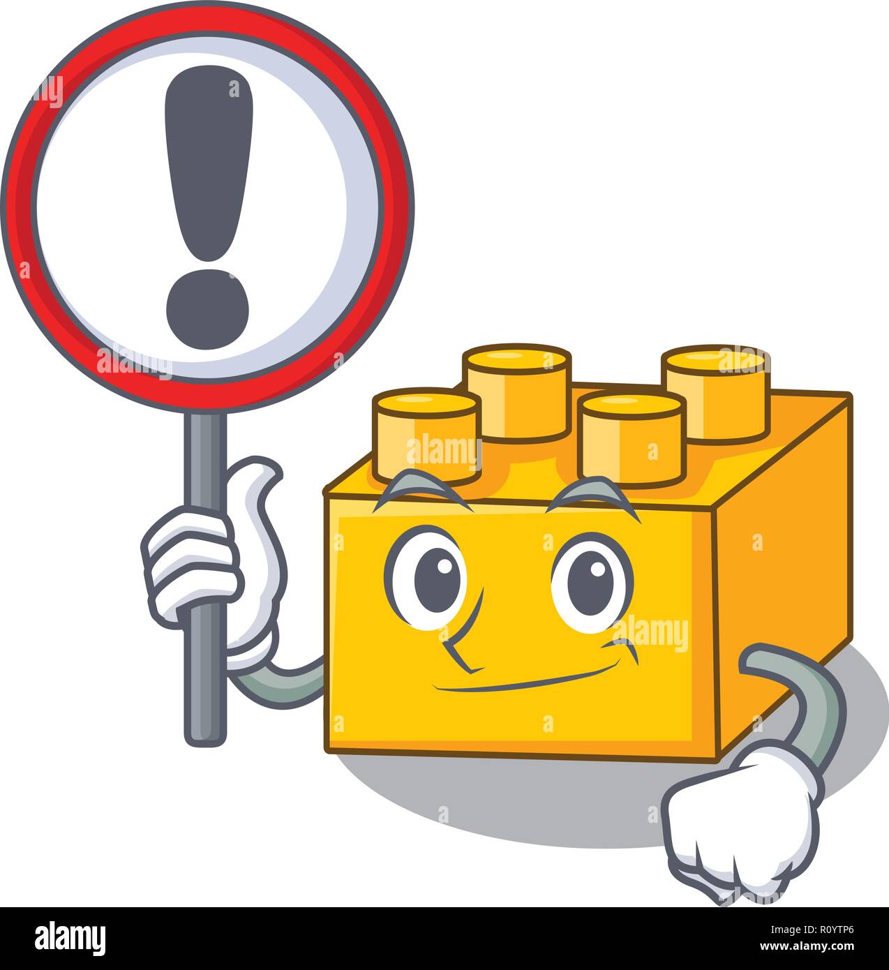 With sign pltastic building blocks cartoon on toy Stock Vector Image ...
