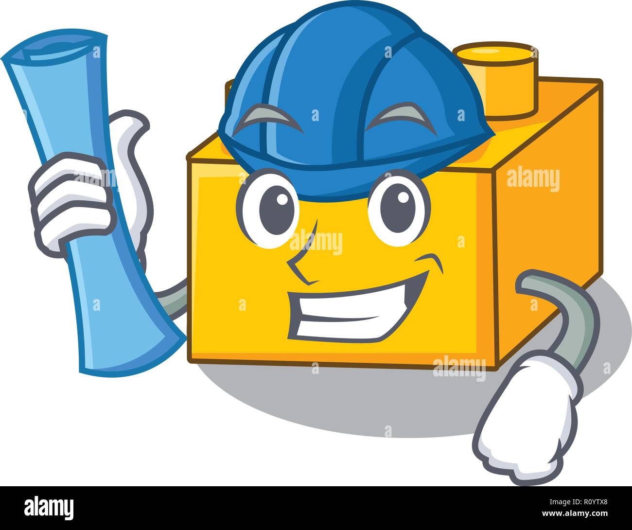 Architect plastic shaped toy on constructi character Stock Vector Image ...
