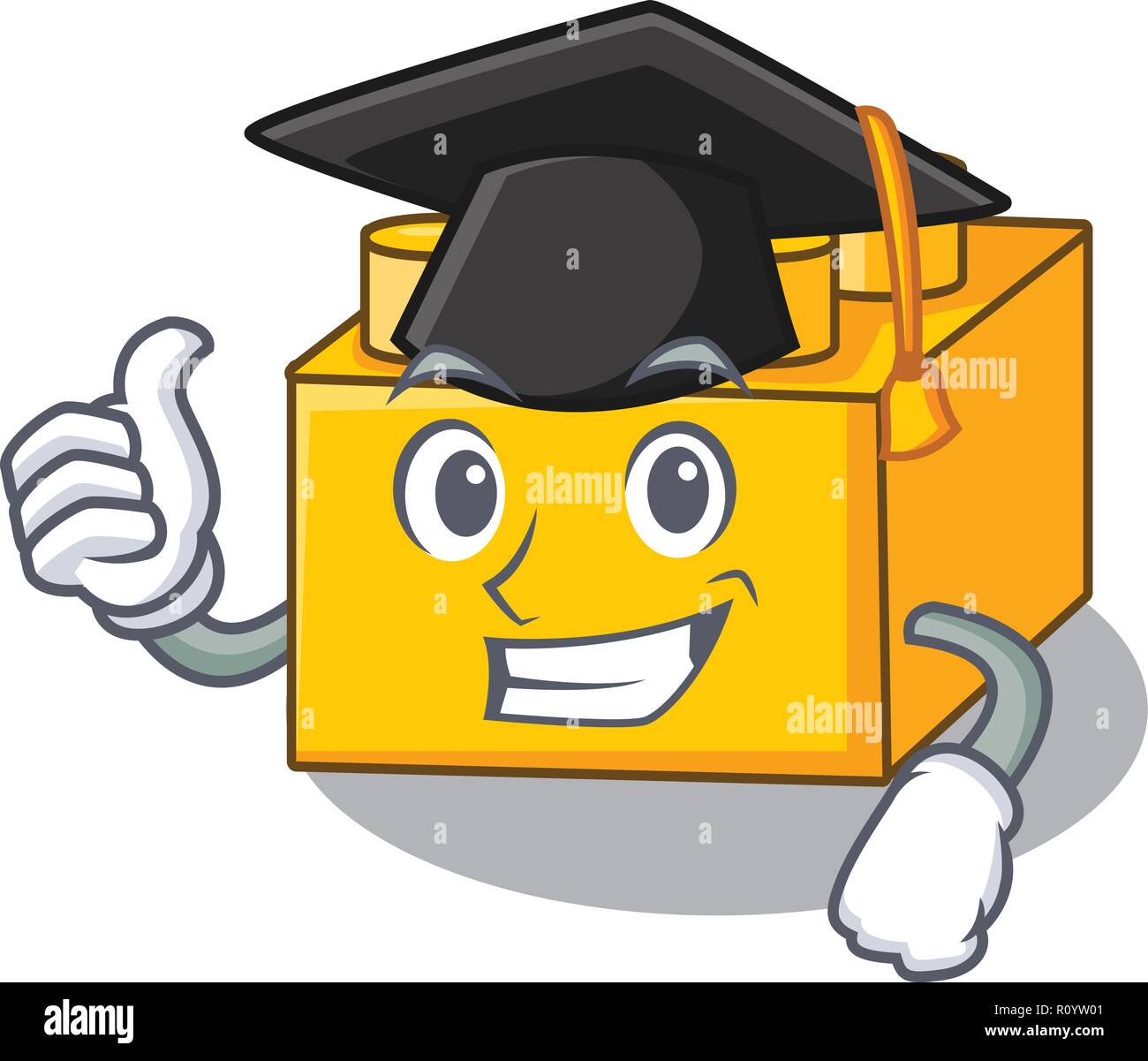 Graduation plastic shaped toy on constructi character Stock Vector ...