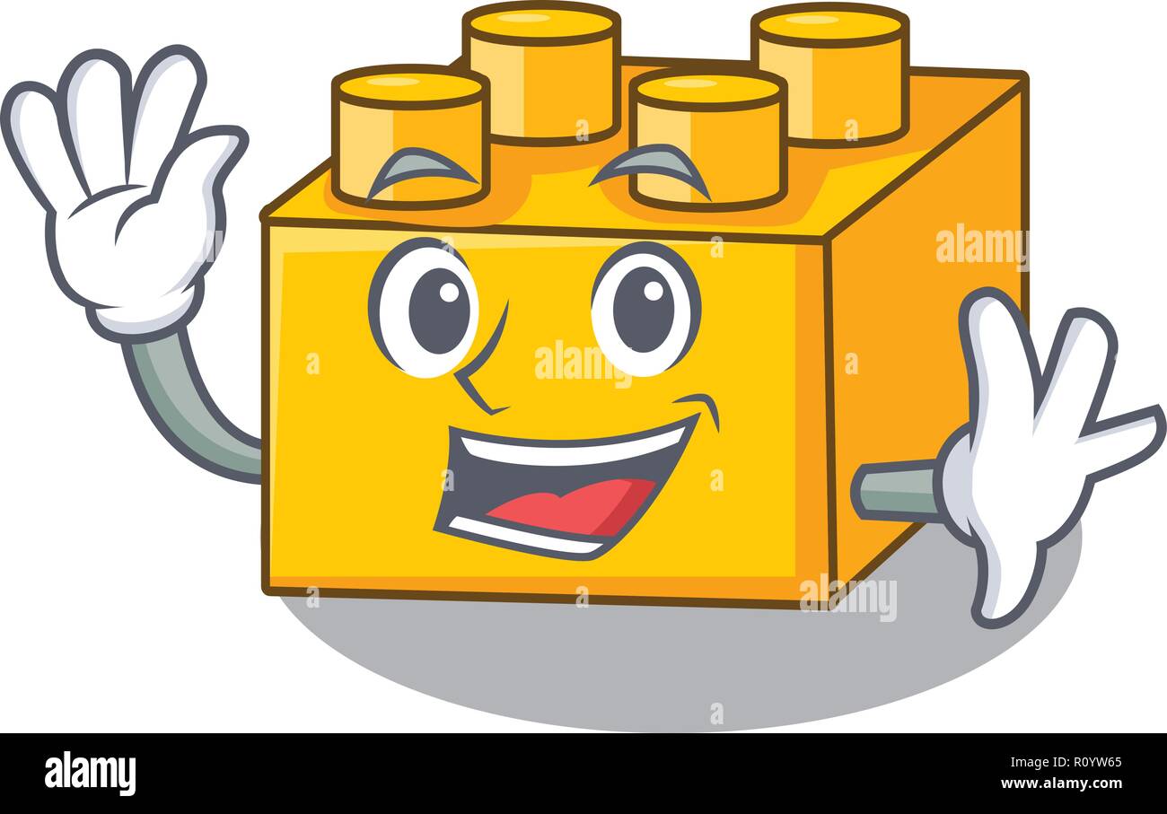 Waving plastic shaped toy on constructi character Stock Vector Image ...