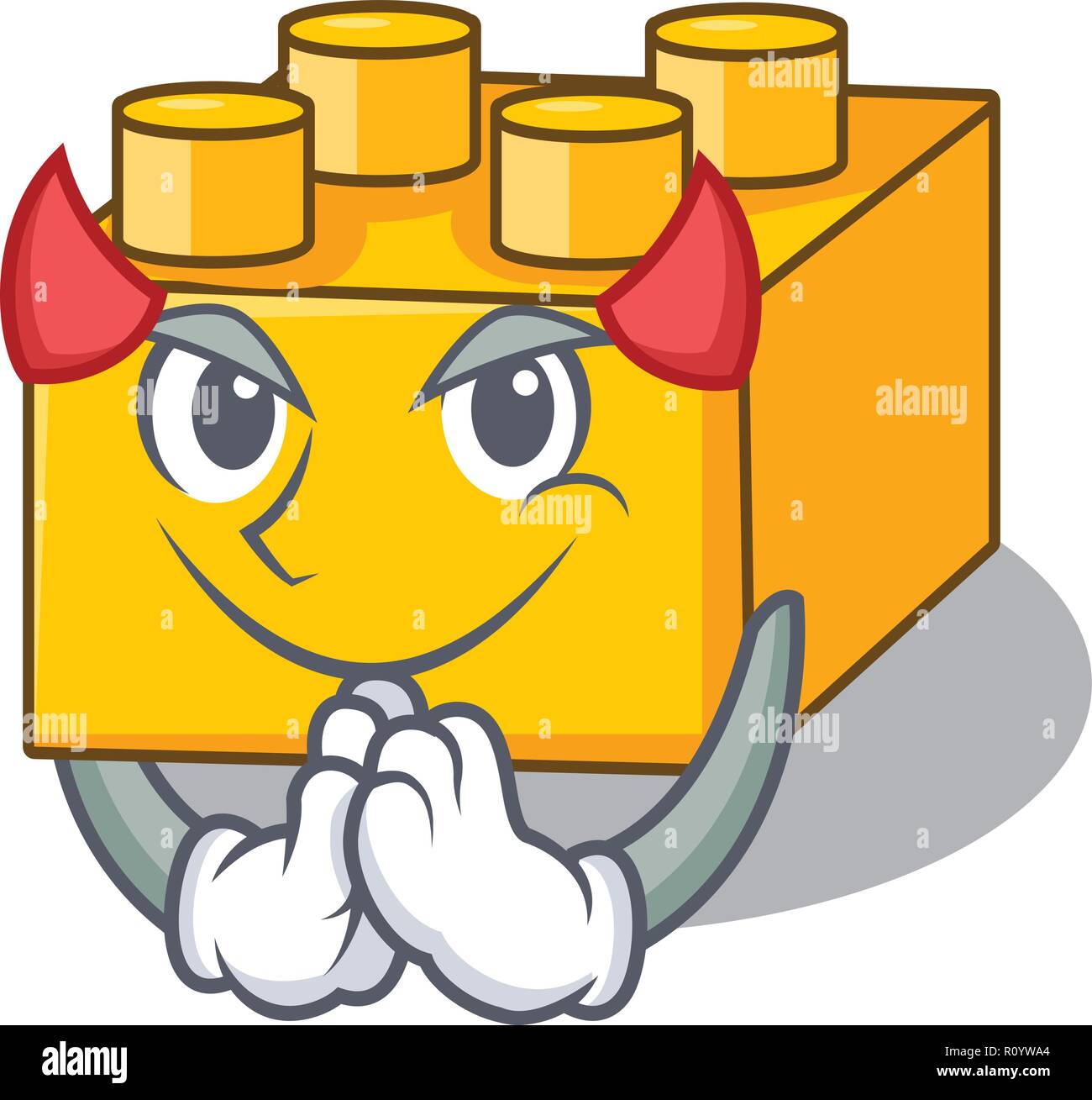 Devil building Blocks tyos Isolated on cartoon Stock Vector Image & Art ...