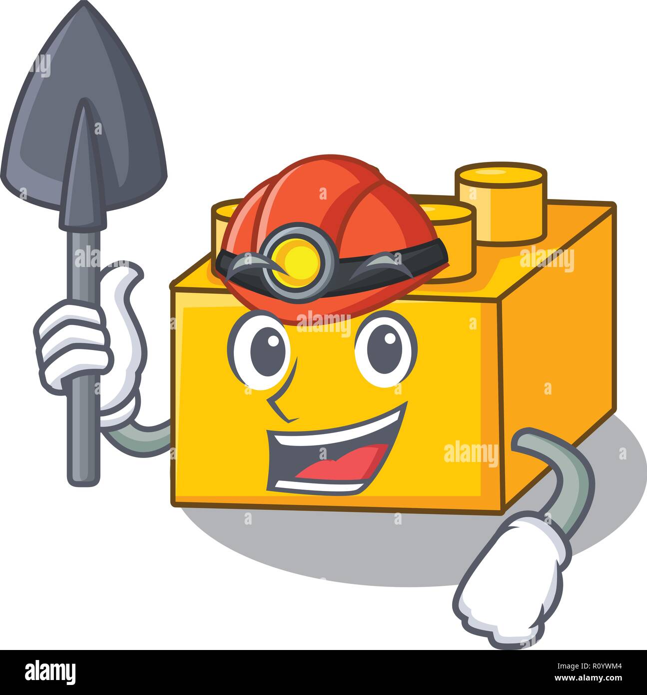 Miner building Blocks tyos Isolated on cartoon Stock Vector Image & Art ...