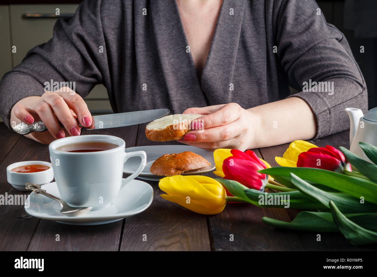 Buttering toast hi-res stock photography and images - Alamy