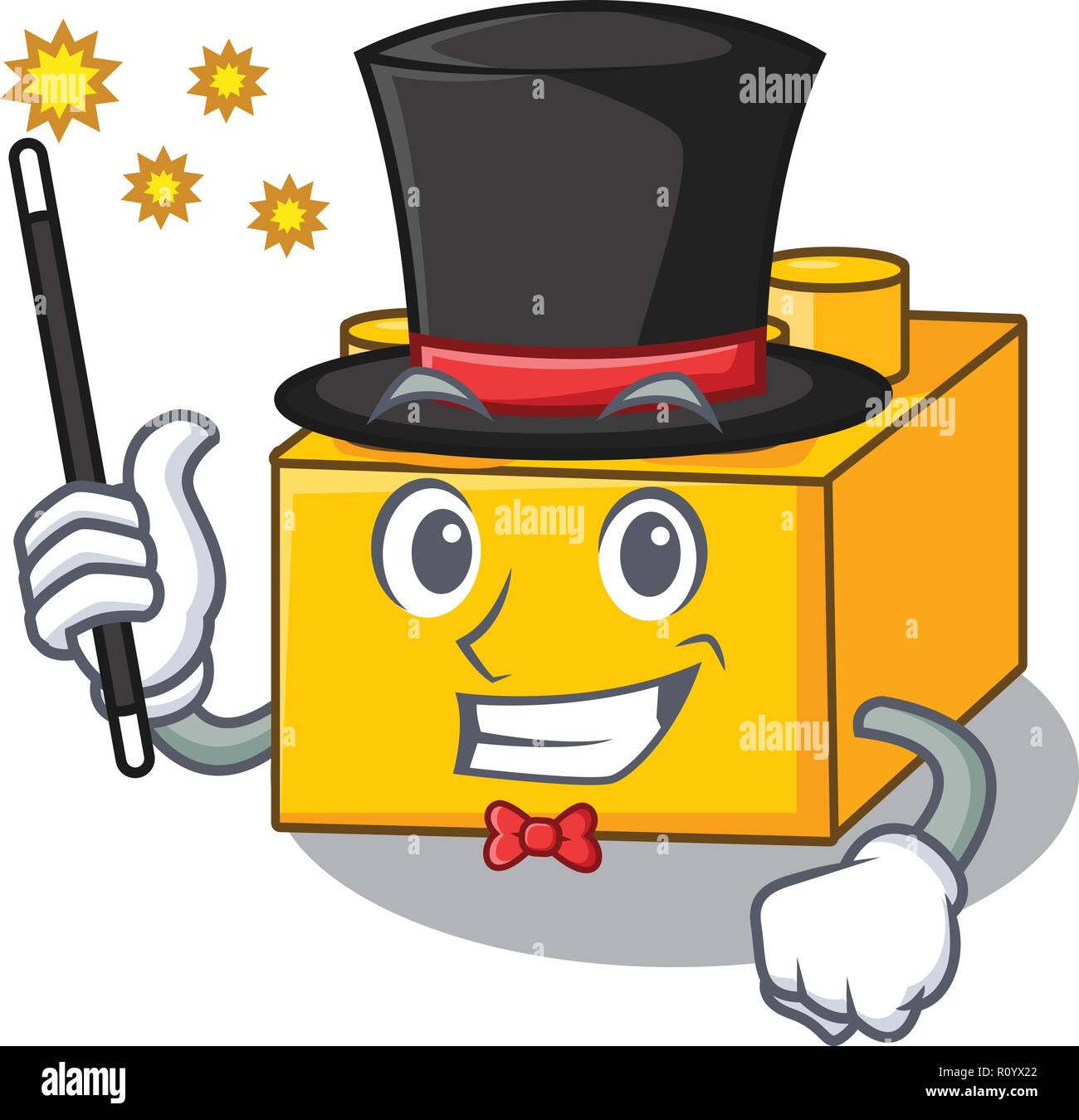 Magician plastic building tyos shaped on mascot Stock Vector Image ...