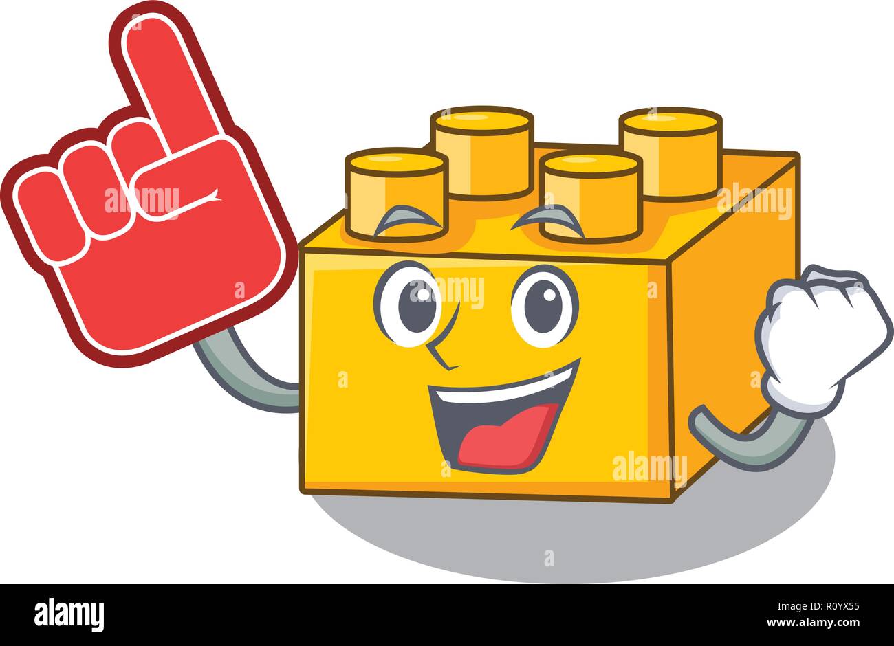 Foam finger plastic building tyos shaped on mascot Stock Vector Image ...