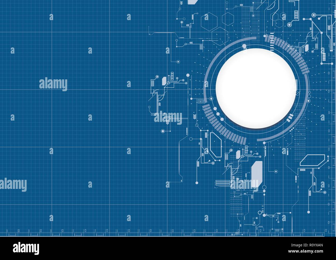 Technological abstract digital technical blueprint background vector design Stock Vector Image ...