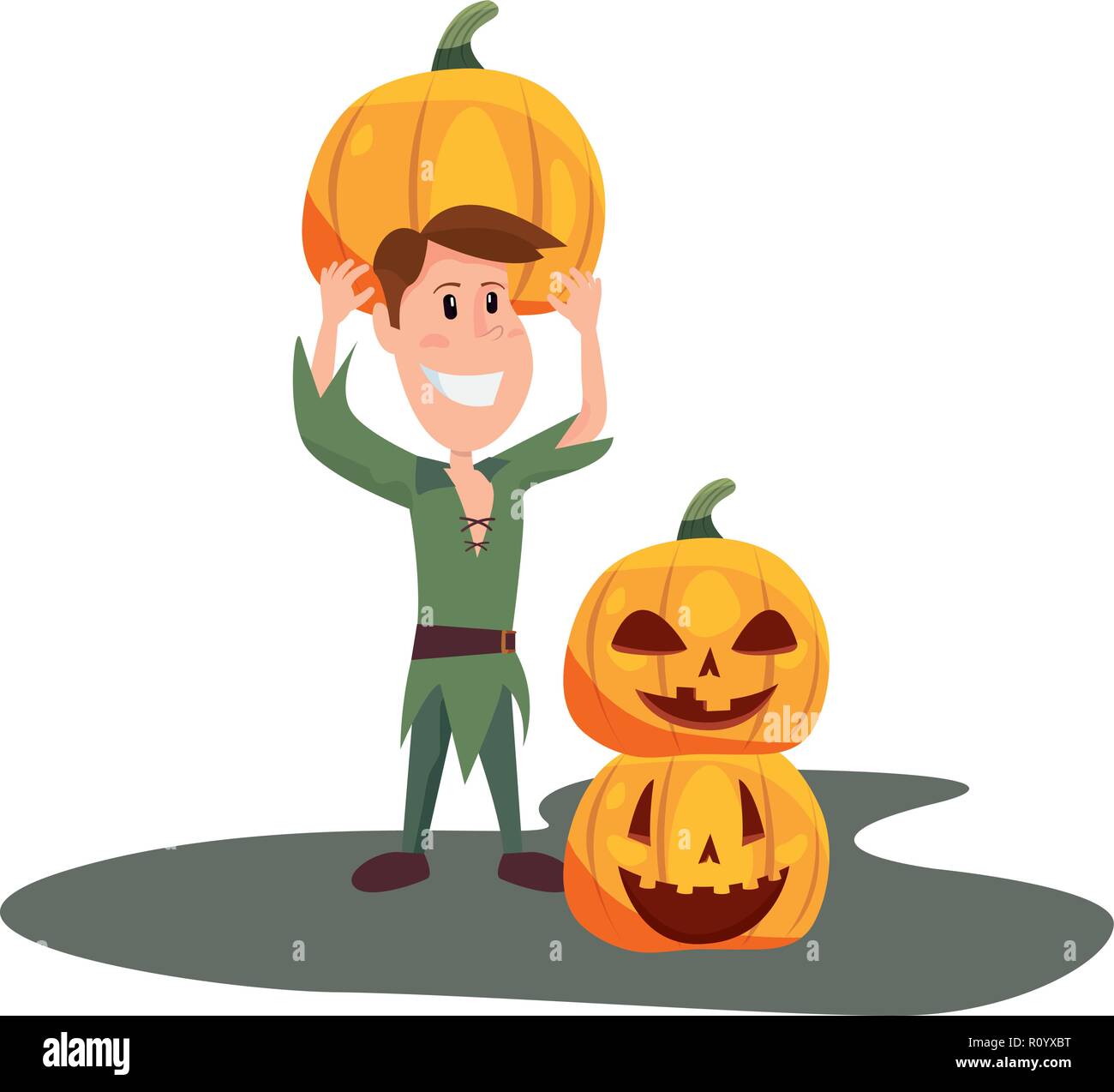 child-in-halloween-character-costume-vector-illustration-stock-vector