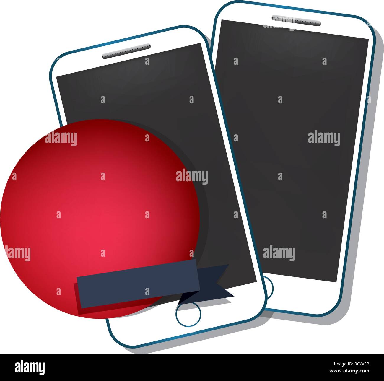 smartphones label blank template design vector illustration Stock ...