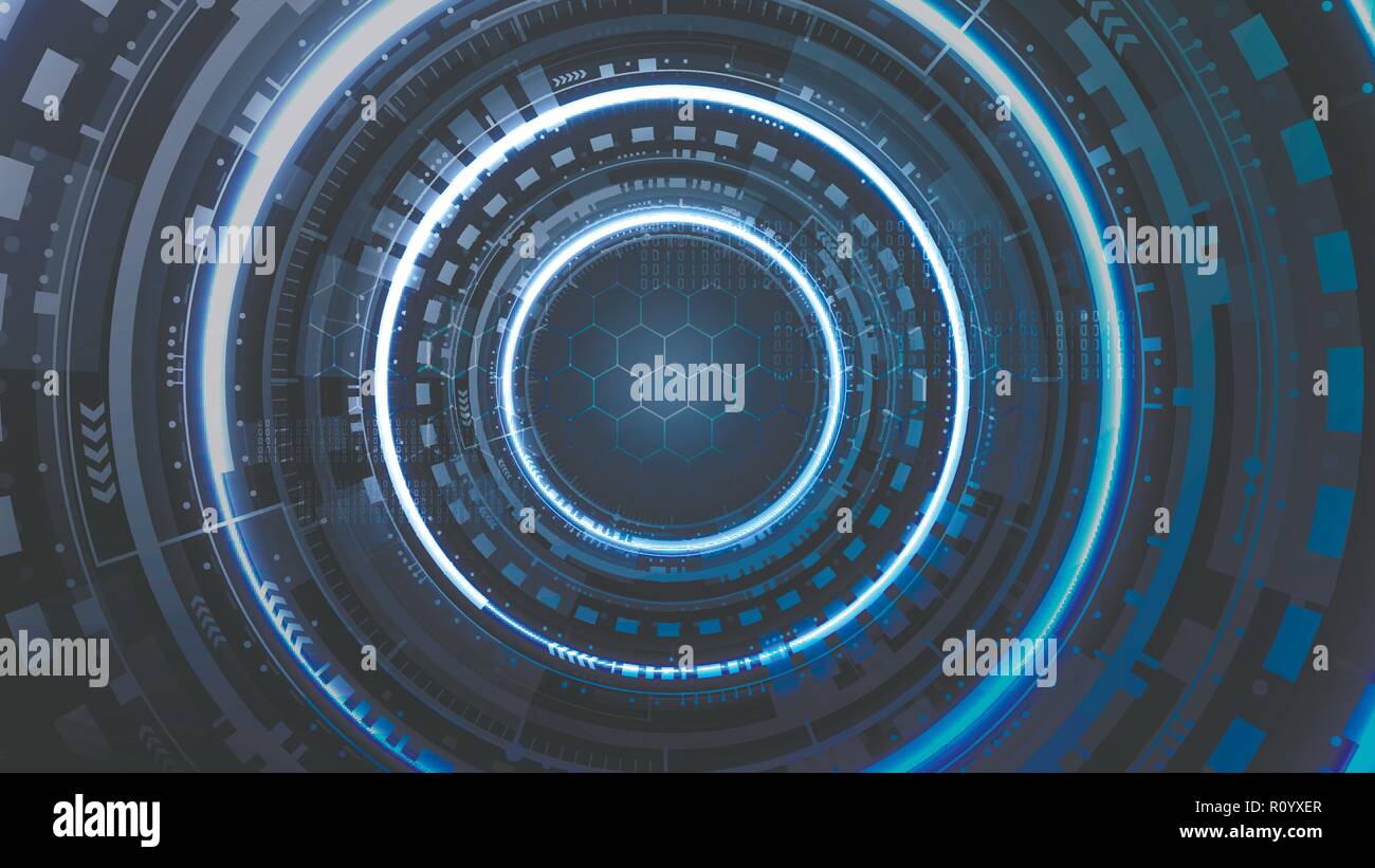 Technological future interface hud cyber access platform abstract background vector design Stock ...