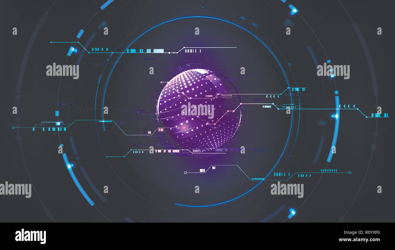Technological future interface hud global platform abstract background template vector design ...