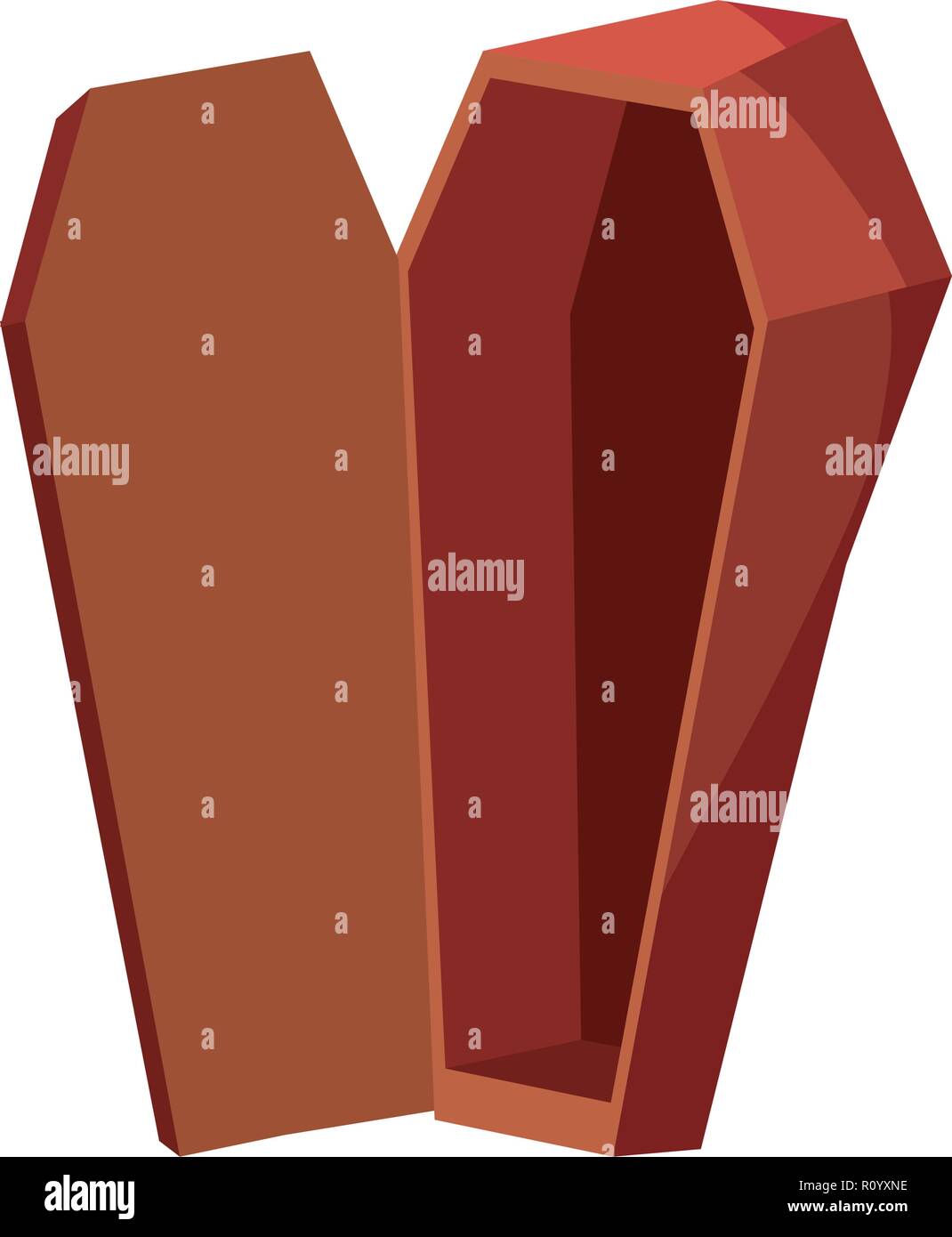 wooden coffin on white background vector illustration Stock Vector ...